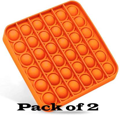 shopviashipping ( Pack Of 2 ) Pop it Fidget Toy - Orange Popit Push pop ...
