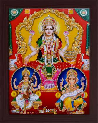 emofly Ganesh Laxmi Saraswati religious Religious Frame Price in India ...