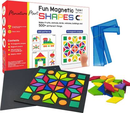 Miniature Mart Magnetic Shape Puzzle Pattern Set, Geometric ...