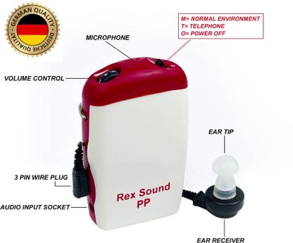 REX SOUND With 1 Year Warranty 3 Pin Super Power Premium Pocket Hearing ...