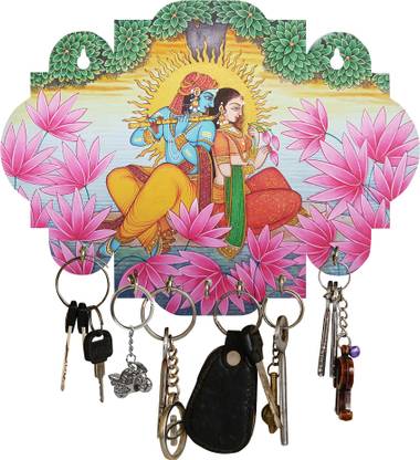 DivineCrafts Radha Krishna loving Wood Key Holder Price in India - Buy ...
