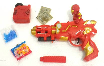 Richuzers Iron Man Toy Gun With Lazer Light water bullets and 5mm ...
