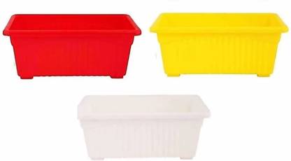 BGE Rectangular Plastic Pots for Plants, Jupiter Flower Pots for Home ...