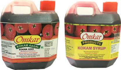 Omkar Products Kokam Aagal & Syrup 500ml*2 Kokum Price in India - Buy ...
