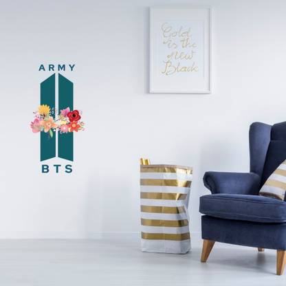 BTS ARMY Symbol Blue Color Wall Sticker Photographic Paper ...
