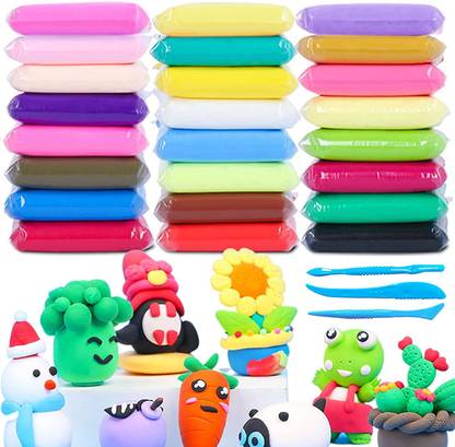 Flipkart.com | Shopex Bouncing clay 12 Colors Air Dry Clay, Colorful ...