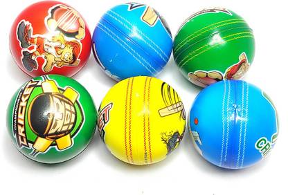 GOLDEN-BRIGHT Cricket Sponge Ball, Bright and Multi Different Stickers ...