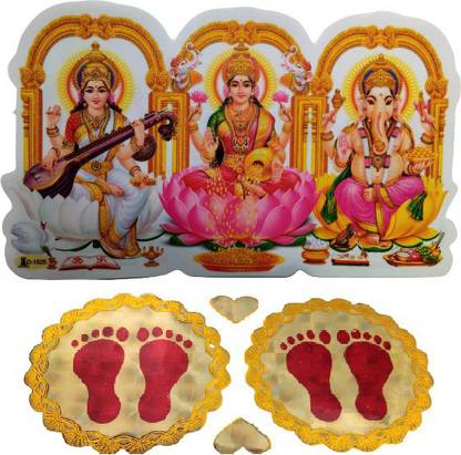 Culture Art 8 cm IIX®-34-VFVFGoddess Lakshmi Maa Ganesh Saraswati Laxmi ...