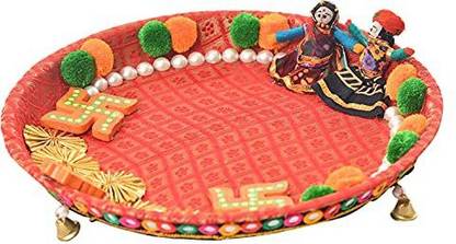 Garvi Gurjari Decorative Pooja Thali Stainless Steel Price in India ...