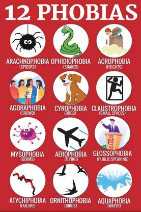 Kids Poster|Kids Educational Poster For Wall|12 Phobias Poster For Play ...
