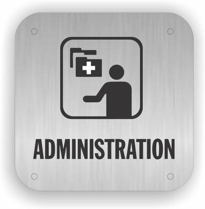 jv Stainless Steel Self Adhesive "ADMINISTRATION" Signage Board for ...