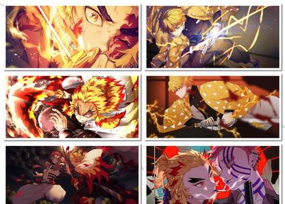 Demon Slayer Posters Pack of 6 (400gsm) Zenitsu Rengoku Photographic ...