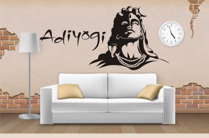 Suman Wall Sticker 59 cm lord shiva adiyogi wall sticker Self Adhesive ...