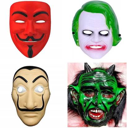 Stylin Ghost/Scary/Horror Character Mask Model- 002 With Red Vendetta ...