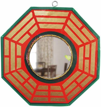SWISS WONDER Feng-Shui Pakua Bagua Octagonal Wooden Convex Mirror ...