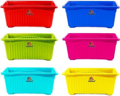 ShopGlobal Premium Rectangular Shape 14" Size Jupiter Pots for Flower ...
