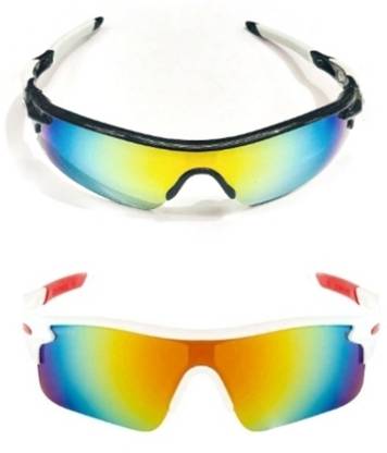 TENFORD Cricket Goggles UV Lenses for Cricket (Black- White & White-Red ...