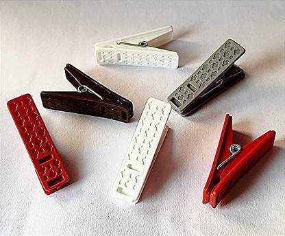 TYSSCHO Plastic Cloth Drying Clips Cloth Hanging Clips Multicolor (24 ...