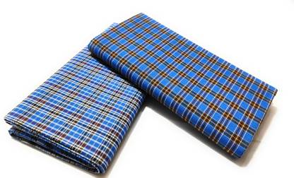 shershaan Checkered Blue Lungi Price in India - Buy shershaan Checkered ...