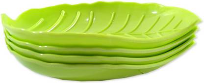 SGI Melamine Stylish Leaf Shape Quater Plate For Serving Snacks-Pack Of ...