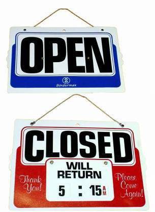 Greeshma 'Open - Close', we are Closed Will Return' Hanging Sign Board ...
