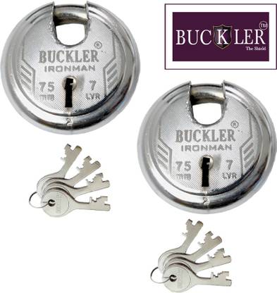 BUCKLER Iron-Steel 75MM, 7 Levers with 4 Keys,Go-Down,Main Gate,Main ...