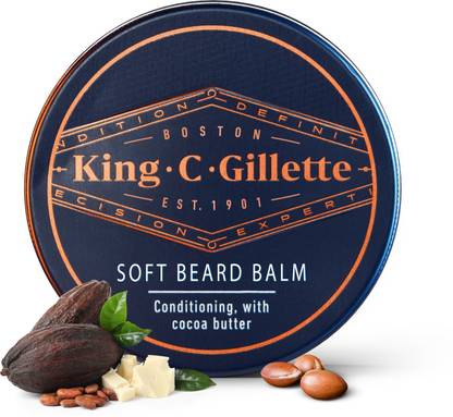 King C. Gillette Men's Soft Beard Balm, Deep Conditioning with Cocoa ...