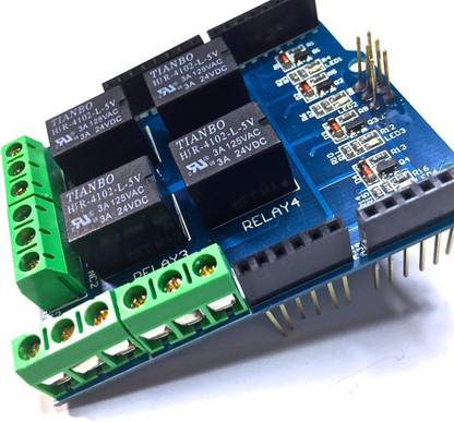 Auslese Robotics 4 Channel 5V Relay Module Shield V0.9B for Arduino ...