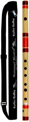 NEXTOMART Beginner Flute E Natural Medium 7 Hole Bamboo Bansuri with ...