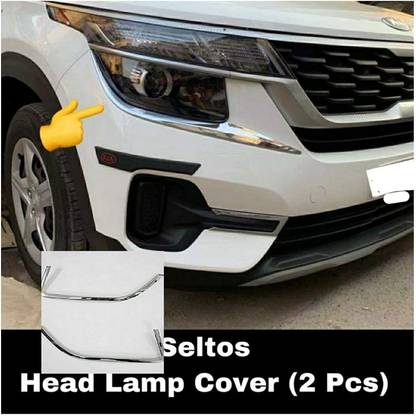 CARMART Head Light Garnish for Seltos Imported quality Chrome Kia ...