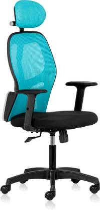 Transteel Iweb High Back Blue Mesh Office Adjustable Arm Chair Price in ...