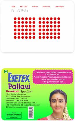Eyetex Pallavi Sticker Kumkum Forehead Red Bindis Price in India - Buy ...