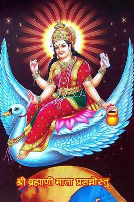 Goddess Brahmani Maa Religious Waterproof Vinyl Sticker Poster || (24 ...