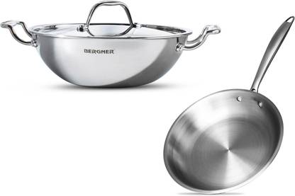BERGNER Argent Triply Induction Bottom Cookware Set Price in India ...