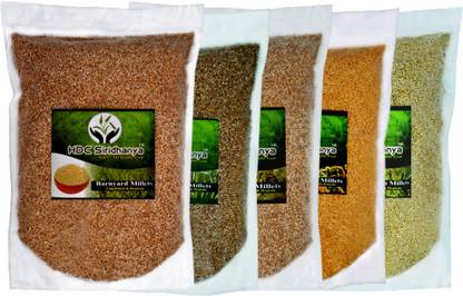 HDC SIRIDHANYA Unpolished & Organic Millets 5 kg - Natural Grains Combo ...
