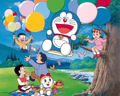 Doremon Poster MultiColor PhotoPaper Print (12 inch X 18 inch, Rolled ...