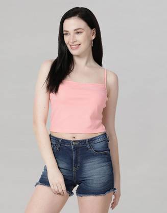 Casual Solid Women Pink Top Price in India - Buy Casual Solid Women ...