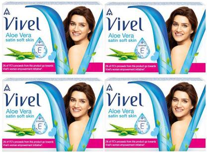 Vivel Aloe Vera Satin Soft Skin Bathing Soap With Vitamin E ( Pack Of 4 ...