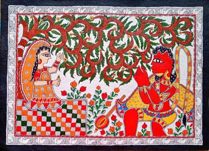 MITHILA HUNAR MADHUBANI PAINTING SITAJI & HANUMANJI AT ASHOK VATIKA ...