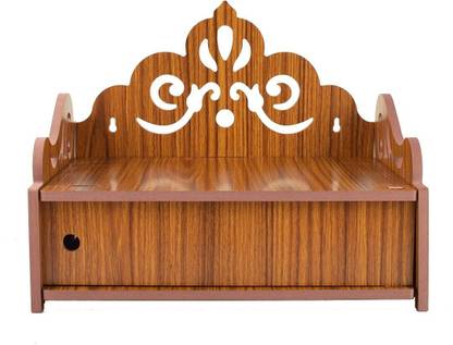 OVIOL Handcrafted Statue Stand Murti Mandir with Storage Box Engineered ...