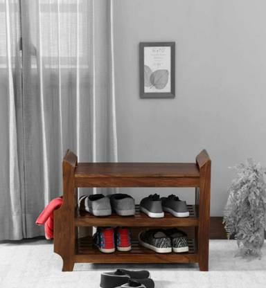 Cherry Wood solid wood Shoe Rack In Provincial Teak Finish Solid Wood ...