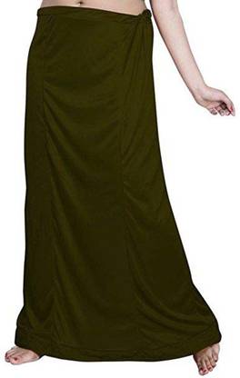 Quickcollection Readymade Olive Green Satin Petticoat Saree Inner Ware ...