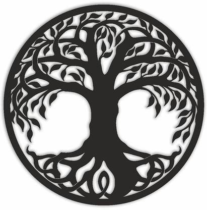 KREEPO MDF Tree of Life Circle Shape Wooden Hanging for Wall Decoration ...