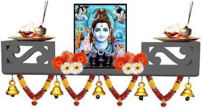 AN Craft Wall shelf home temple bell shelf temple mandir puja ghar MDF ...