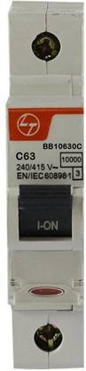 L&T 63A Single Pole 10KA C Curve Miniature Circuit Breaker ISI Mark MCB (Brown)- Pack of 1 ...