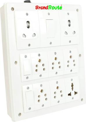 BrandRoute Anchor Power Board Fitted with-4 Sockets(6 Amp),2 Switches(6 ...