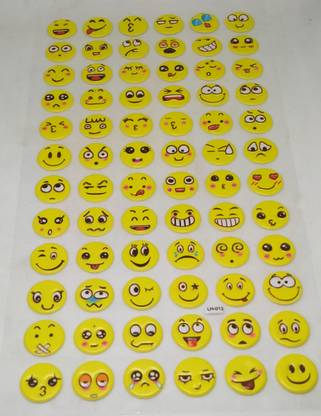lindasgifts 1 cm REGULAR Fancy Smiley Design Mobile Sticker Emoji ...