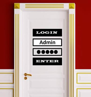 LYOMAN 59 cm Admin login Door Logo Wall Sticker Vinyl Non-Reusable ...