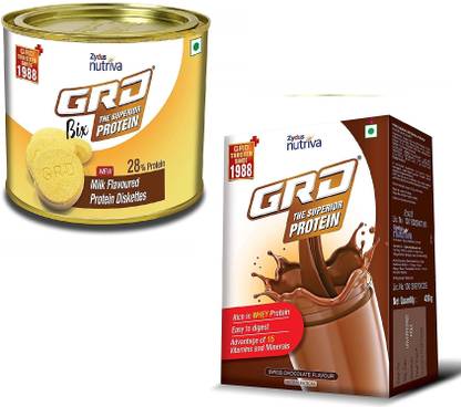 GRD Milk protein biscuits 250g & Chocolate Whey protein powder ...