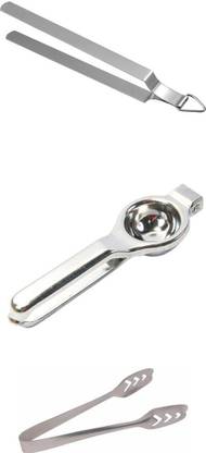 A2SK Roasting Chimta +MoMo Tong & 2In1 Lemon Squeezer And Opener 27 cm ...
